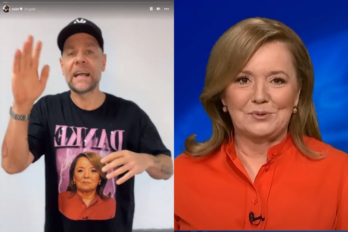 Tede szydzi z Danuty Holeckiej. Opublikował nagranie w wymownej koszulce | TopNewsy.pl